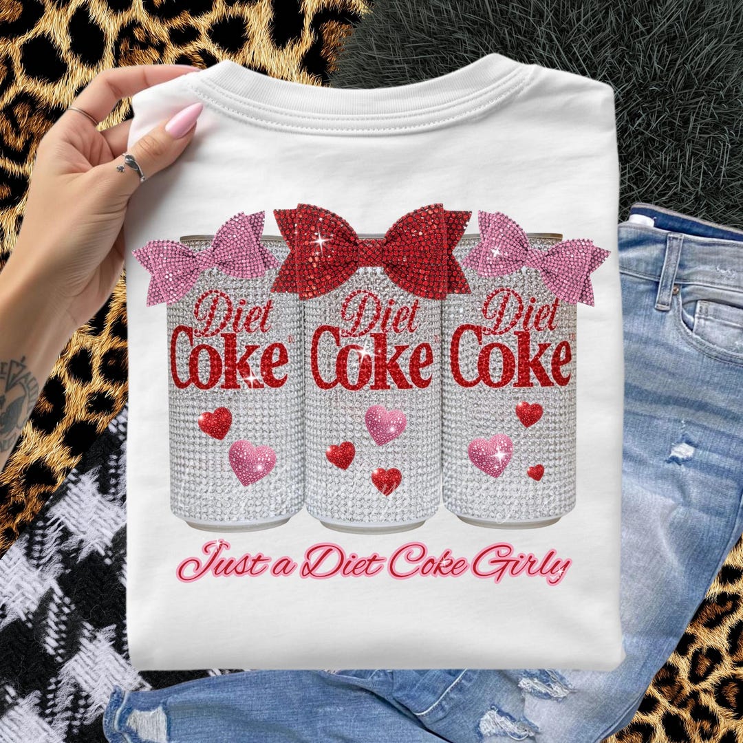 Diet Coke Girly PNG - 2026 Valentine's Day Rhinestone Drink Collage ...