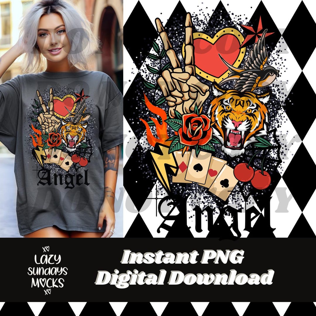 Old School PNG Retro Tattoo Tiger Edgy Old Skool Tattoo Collage - 5 ...