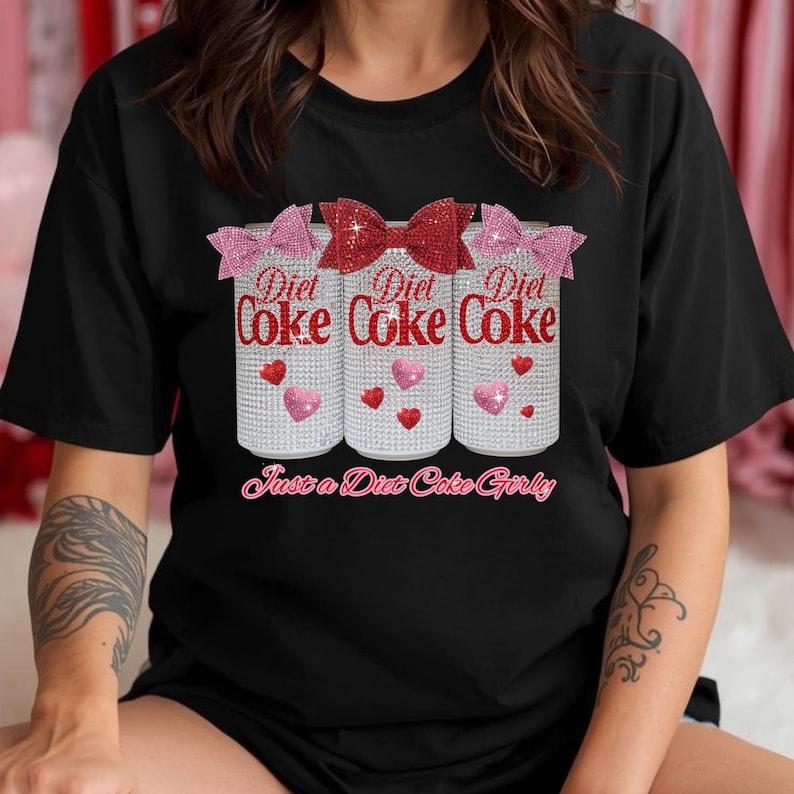 Diet Coke Girly PNG - 2026 Valentine's Day Rhinestone Drink Collage ...