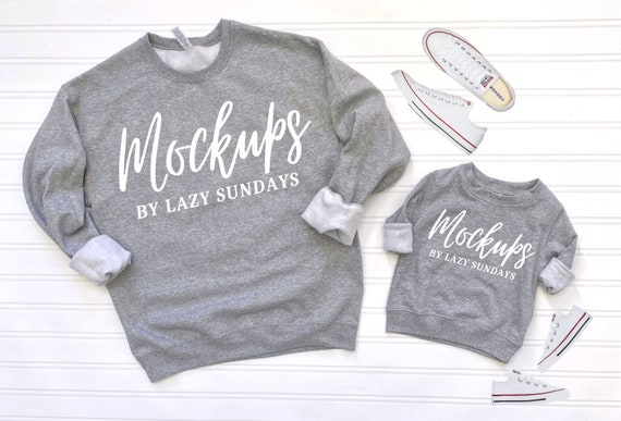 Mommy and Me Mock Up Family Shirt Mockup Group Flatlay | Etsy