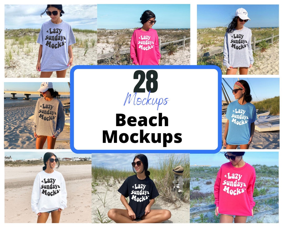 Beach Mockup Bundle Summer Vacation Model Mockups Real People Mockups ...