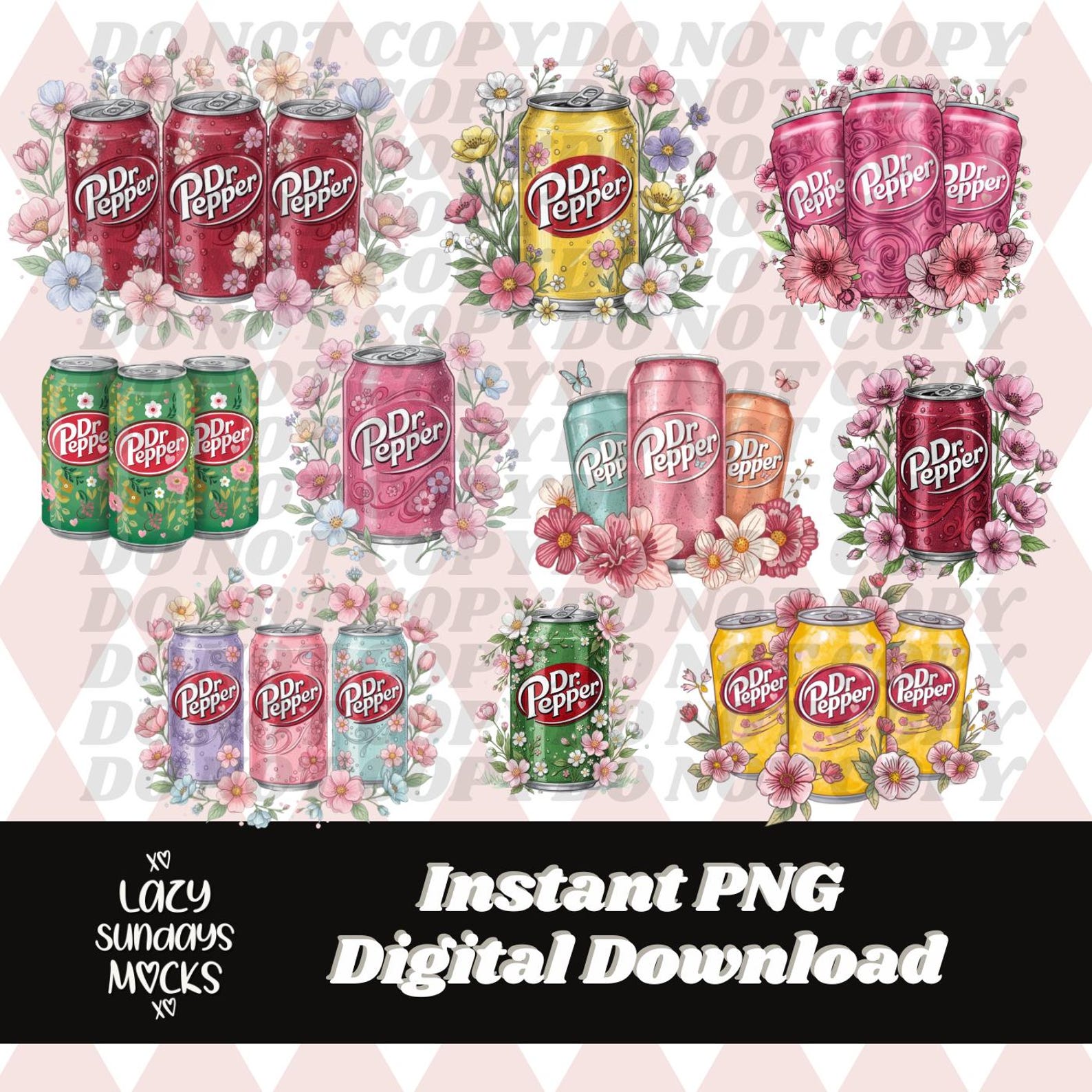 Dr Pepper PNG Bundle – Pink, Spring, Pastel, Girly Drink Design ...