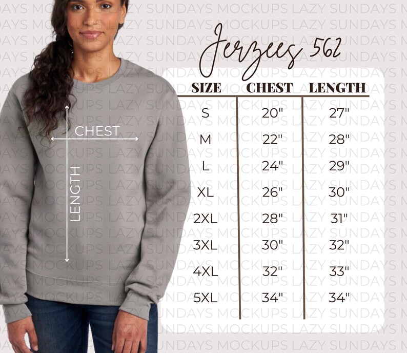 Jerzees 562MR Color Chart Size Chart Nublend Unisex Sweatshirt Fleece ...