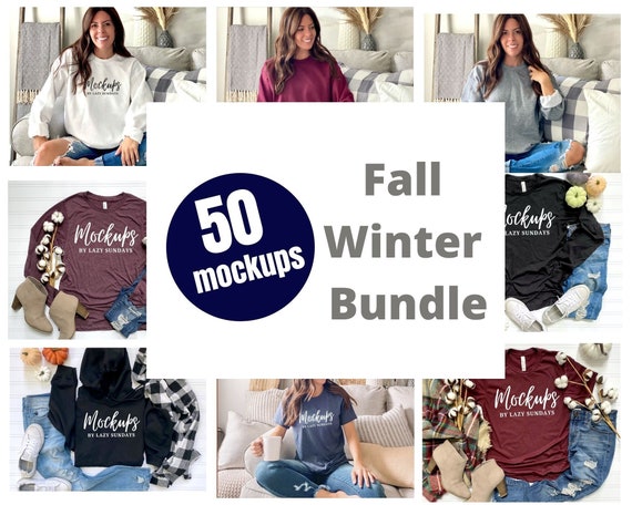 Fall / Winter Mockup Bundle Bella Canvas 3001 Mockup - Etsy