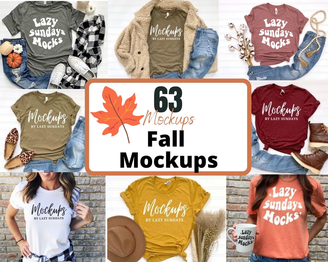Fall Mockup Bundle - Bella Canvas Fall 3001 Mockups - Fall Tshirt ...