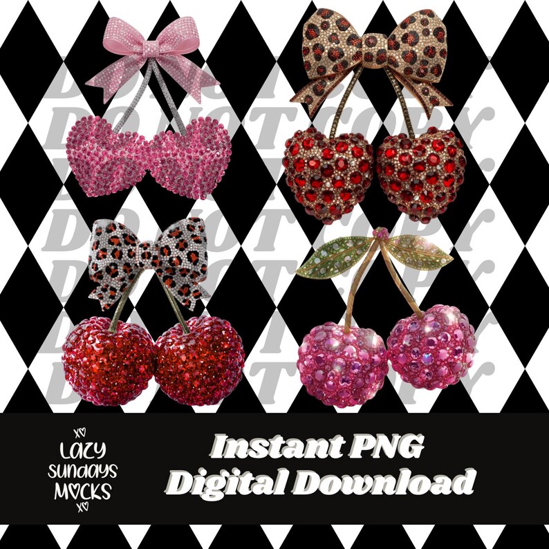 Valentine Cherry Rhinestone PNG - Trendy - Girly - Viral - Collage ...