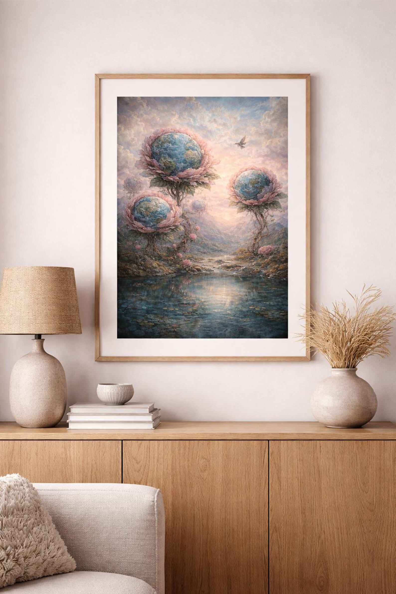 Blooming Worlds – Surreal Earth Fantasy Digital Painting - Etsy