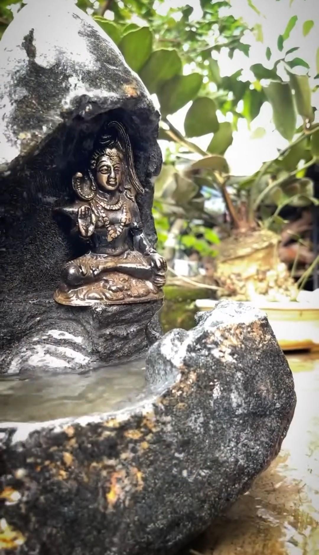 Handcrafted River Stone Shiva Shrine | Linga Water Bowl - Etsy