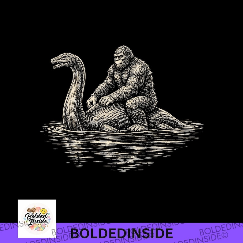Funny Bigfoot & Loch Ness Monster Png: Cryptid Humor Png Mythical ...