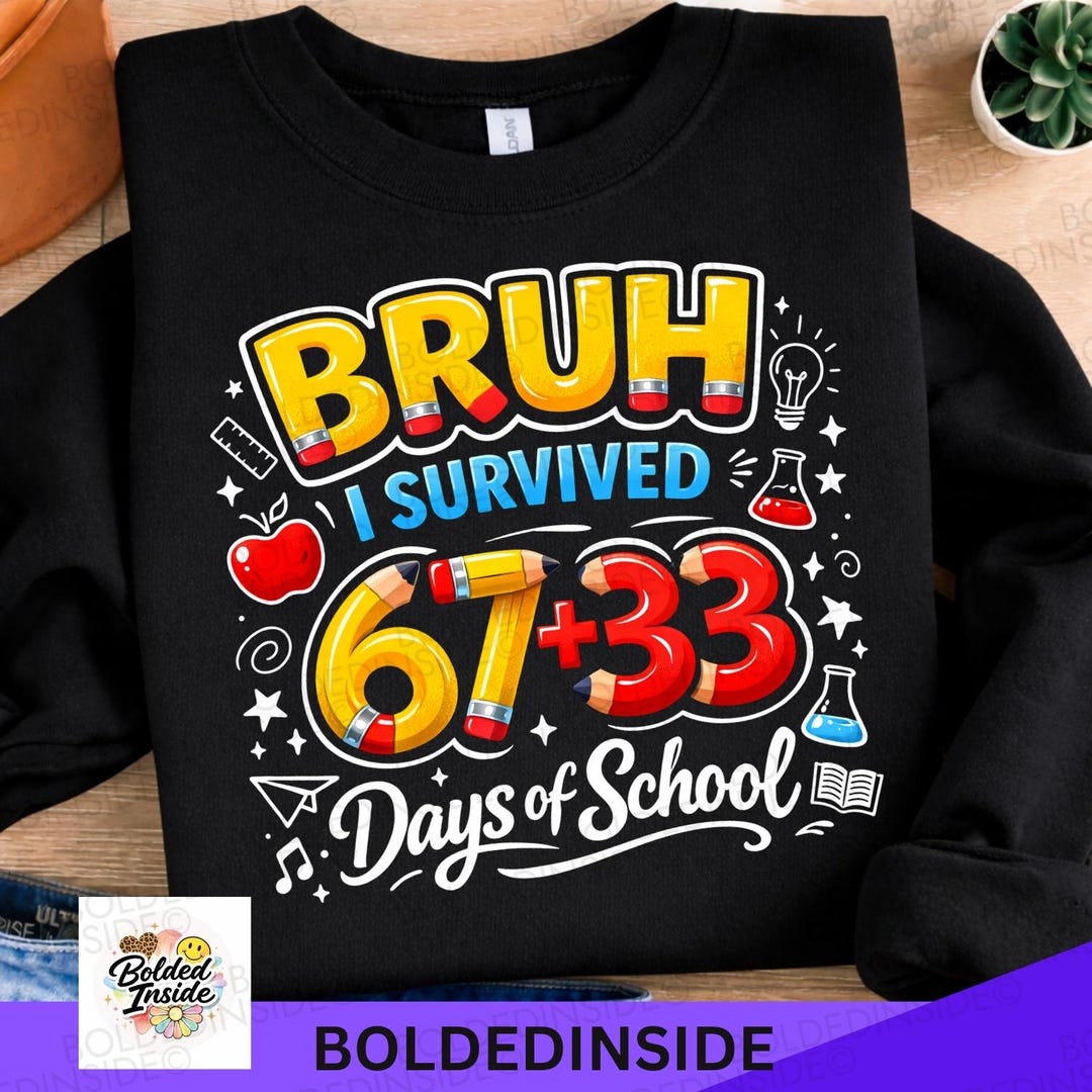 100 Days of School Funny Png Bruh Pencil Lettering Png Bright School ...