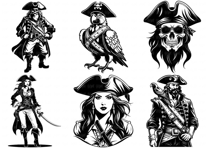 Pirate Procreate Stamps – Skull, Ship & Nautical Illustration Set - Etsy