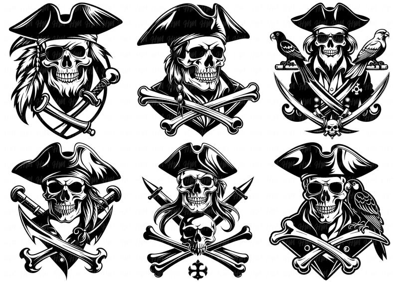 Pirate Procreate Stamps – Skull, Ship & Nautical Illustration Set - Etsy