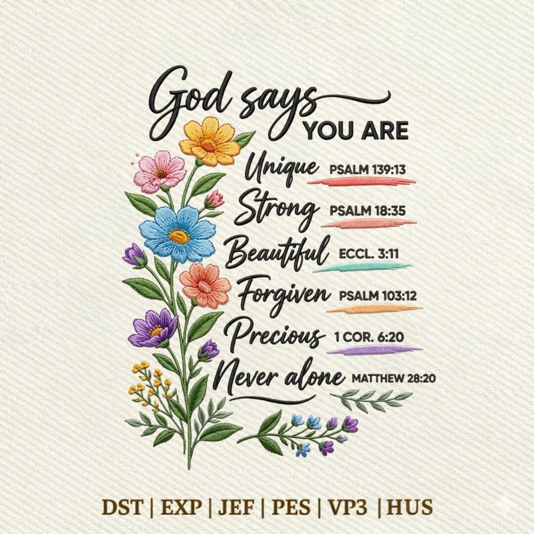 God Says You Are Christian Bible Verse Floral, Inspirational Faith ...