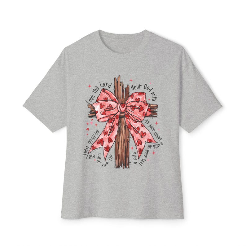 Christian Wooden Cross With Bow T-shirt | Faith Based Cross Tee - Etsy