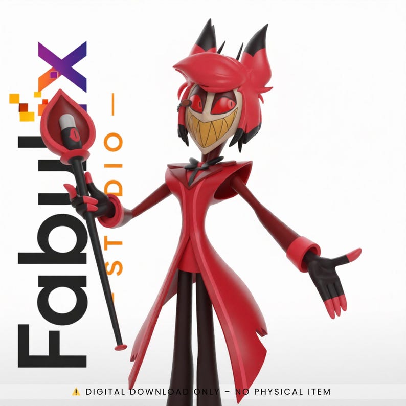 Alastor Hazbin Hotel STL File, Cartoon Demon Figure for 3D Printing ...