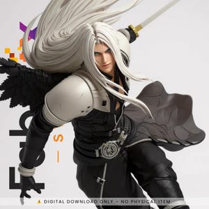 Sephiroth Final Fantasy STL 3D Model | Anime Villain Statue for Resin ...