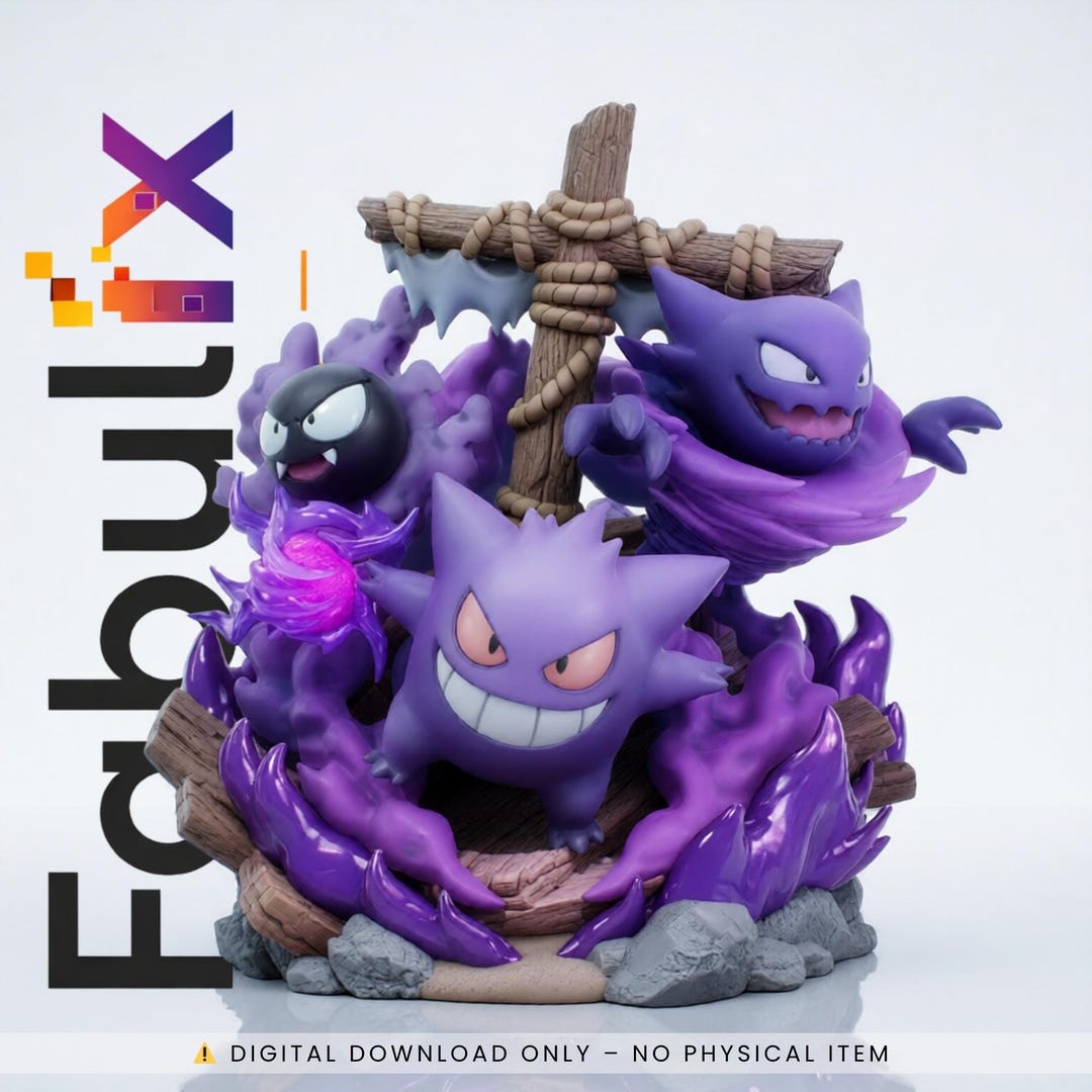 Ghost Monster Trio STL – Cute Dark Spirit Creature 3D Print Statue ...