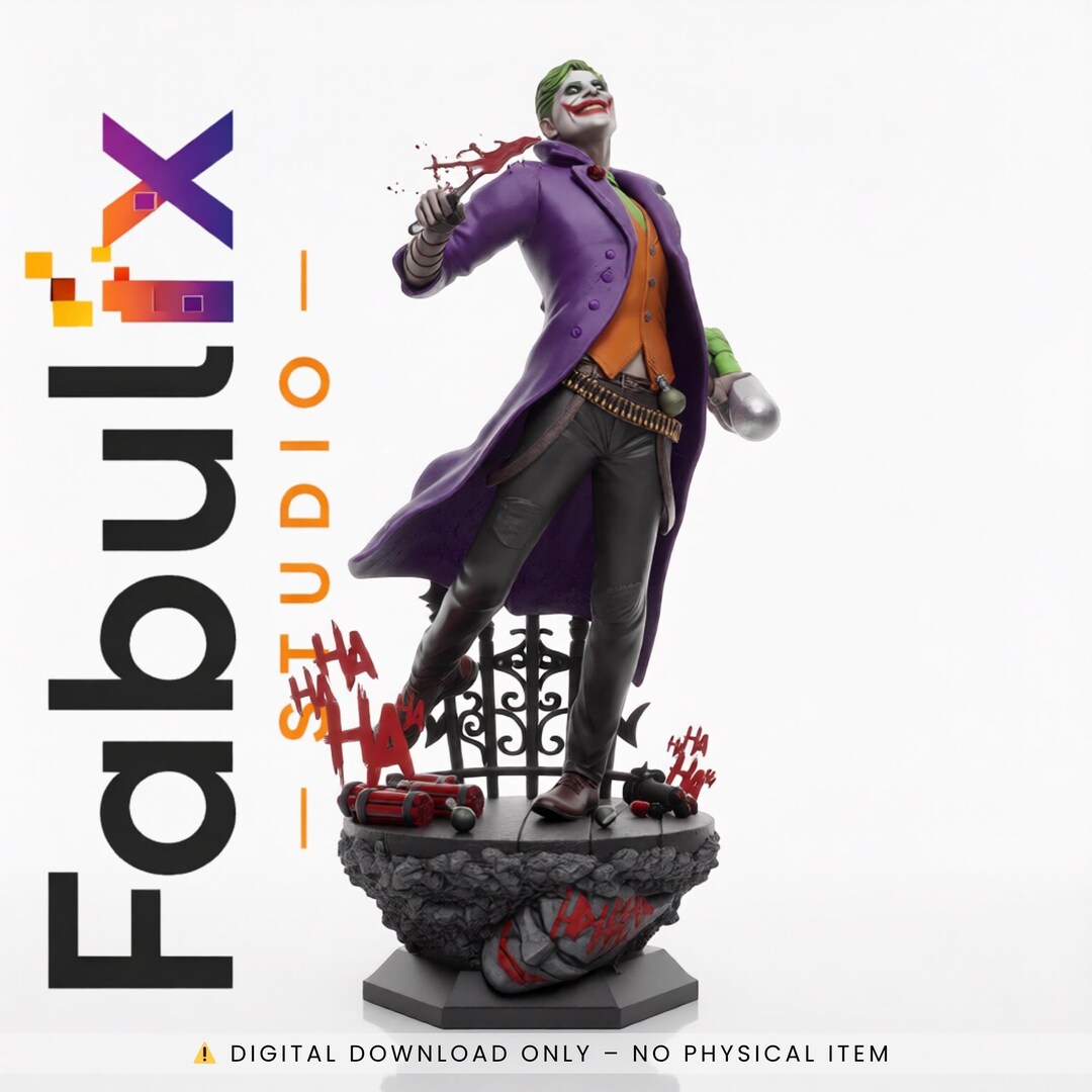 Insane Clown Villain STL 3D Model 1:6 | Presupported High Detail Resin ...