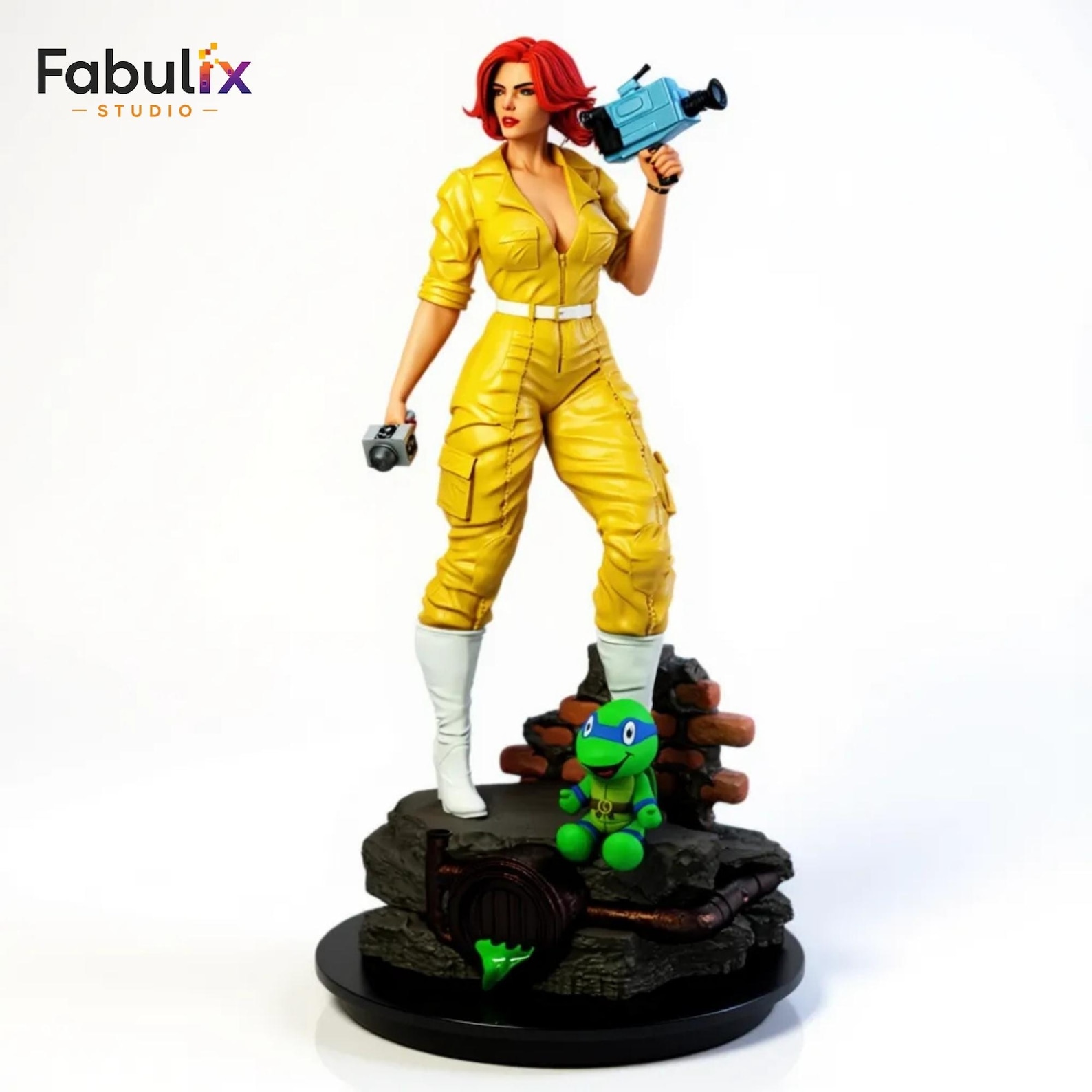 Action Reporter Girl STL 3D Model | Retro TV Host Heroine Statue for ...