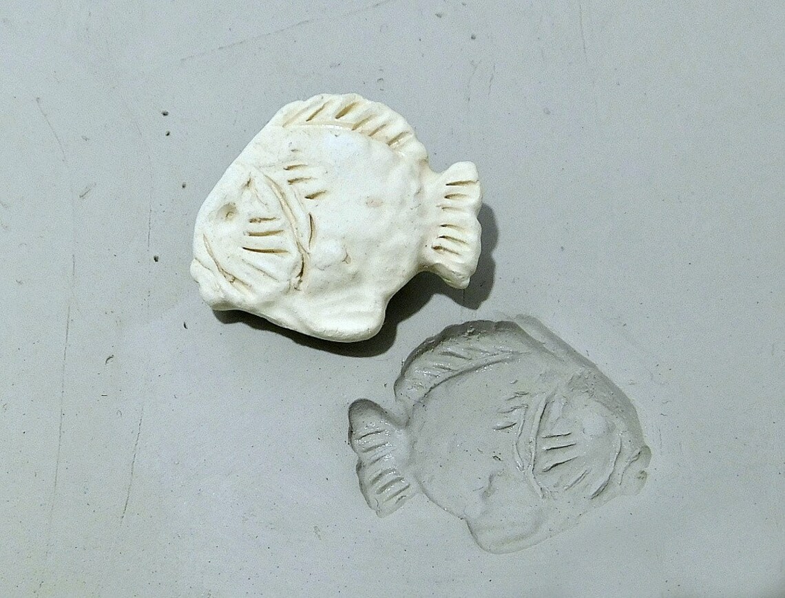 Hand Crafted Ceramic Stamp Tropical Fish Hand Carved Clay Stamp Textile ...