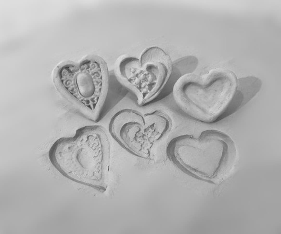 Texture Stamp for Pottery -pottery Stamps -bisque Heart Stamps, Polymer ...