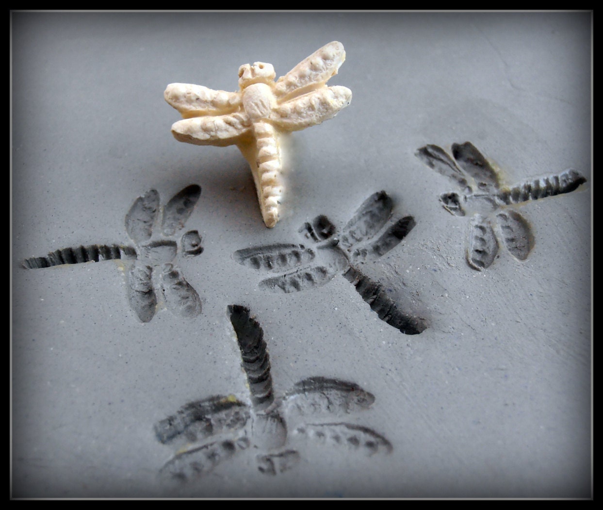 Bisque Clay Stamp, Dragon Fly, for Stamping on Stoneware Clay, Polymer ...