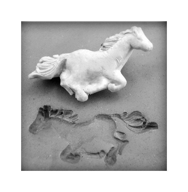 Bisque Clay Stamp, Running Horse Stamp Clay Stamp , Stamping Tool PMC ...