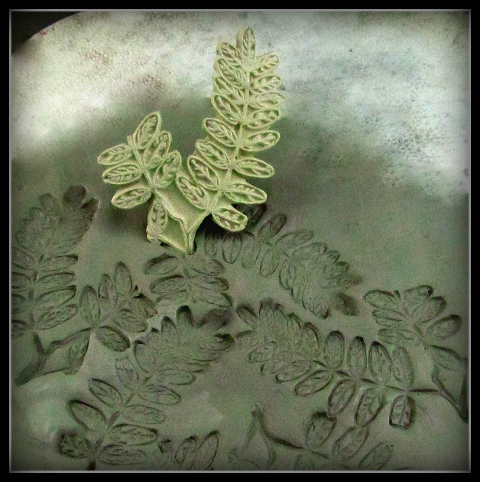 Large Handcarved Leaf Bisque Stamp for Stamping on Stoneware - Etsy
