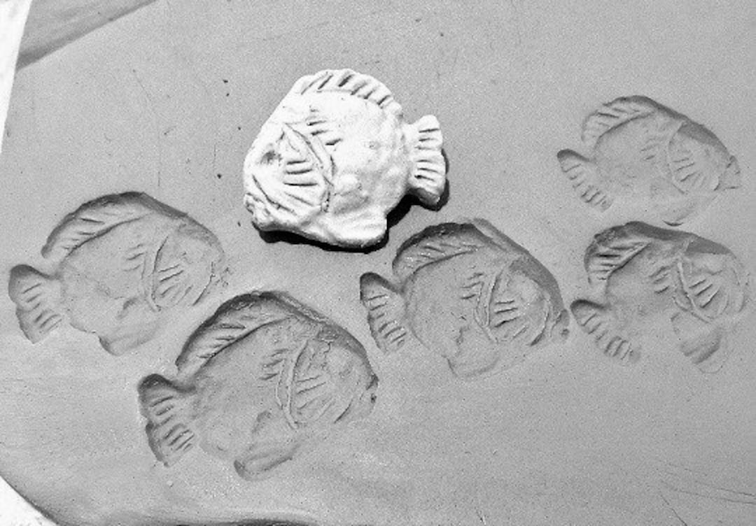 Hand Crafted Ceramic Stamp - Tropical Fish Hand Carved Clay Stamp ...