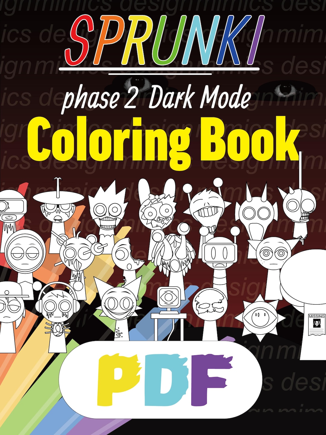 Printable PDF | SPRUNKI Phase2 Coloring Book - Etsy