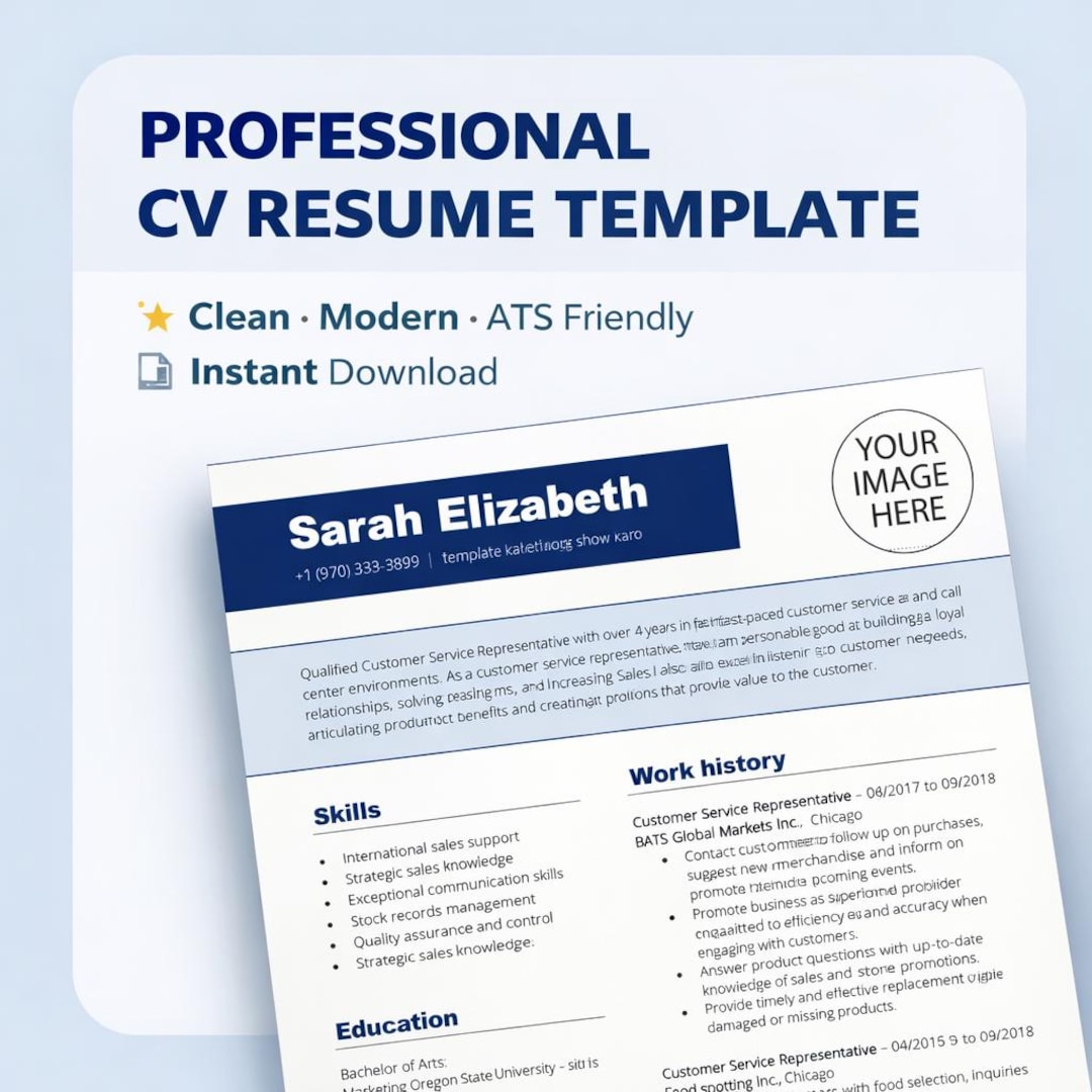 Resume Template Word 2026, ATS Resume, Professional CV, Modern ...