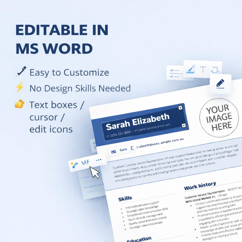Resume Template Word 2026, ATS Resume, Professional CV, Modern ...