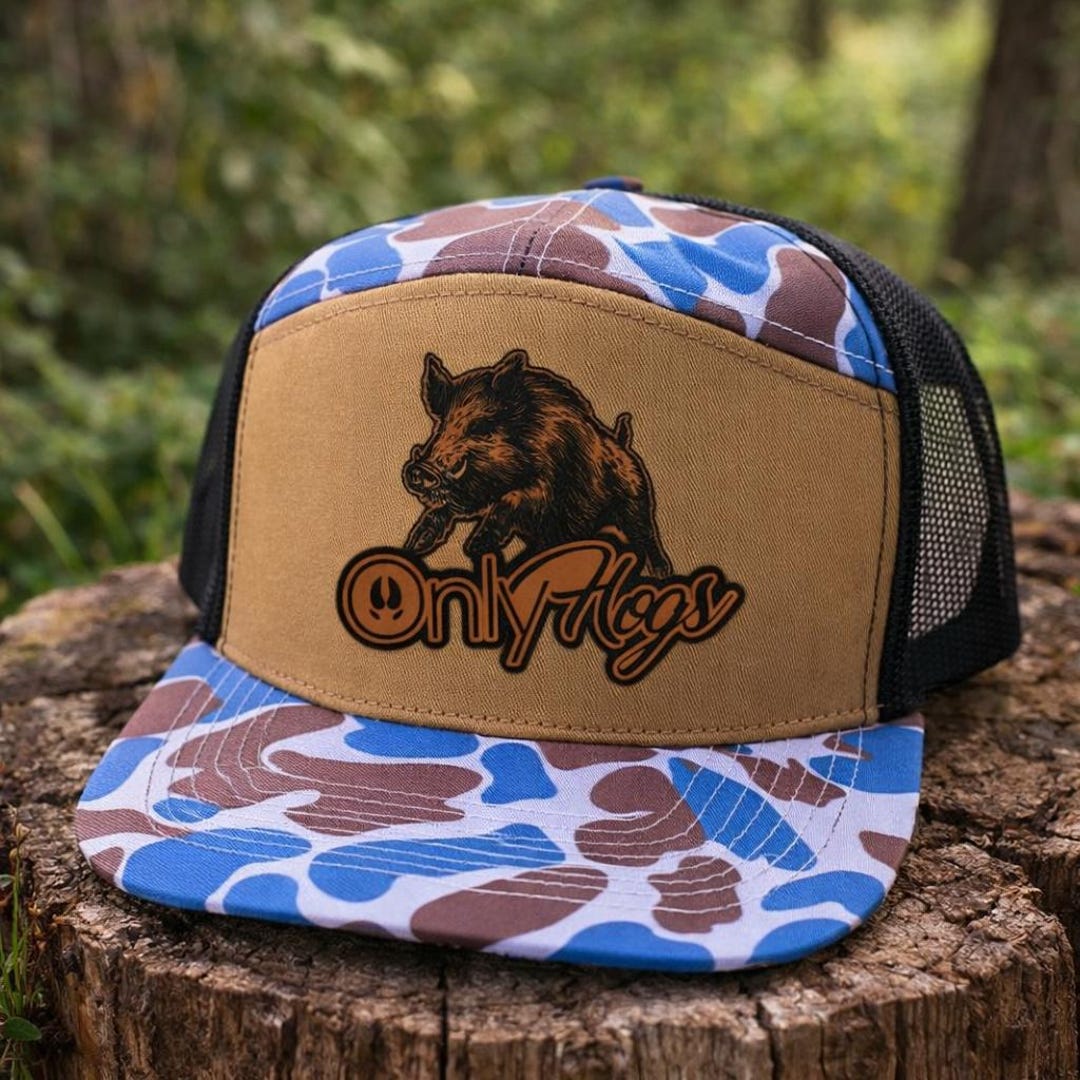 Wild Boar Trucker Hat Only Hogs Camo Snapback Mesh Hunting Cap Outdoor ...