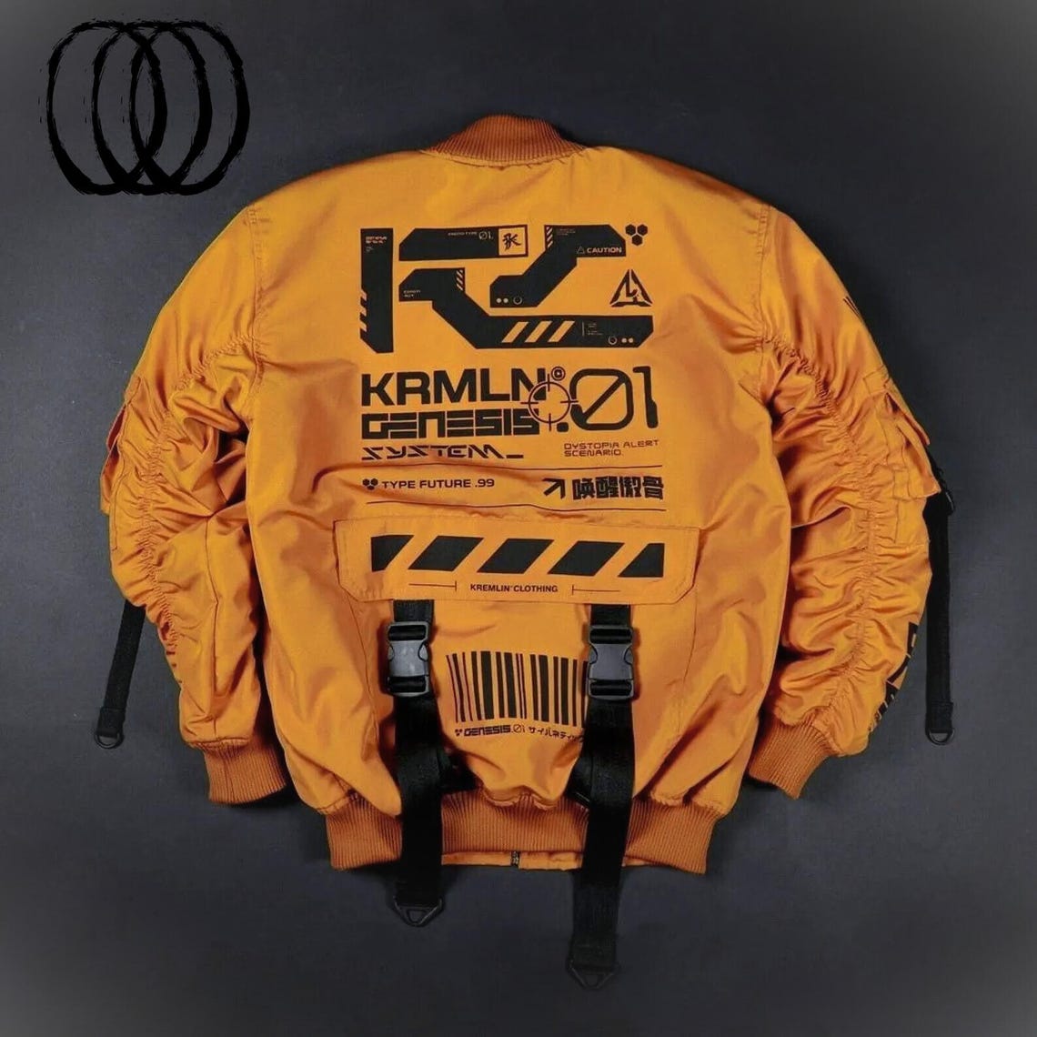 Cyberpunk Yellow Techwear Bomber Jacket - Futuristic Streetwear Jacket ...