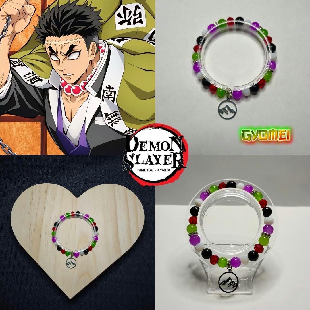 Demon Slayer Hashira Beaded Charm Bracelet | Anime Inspired Handmade ...