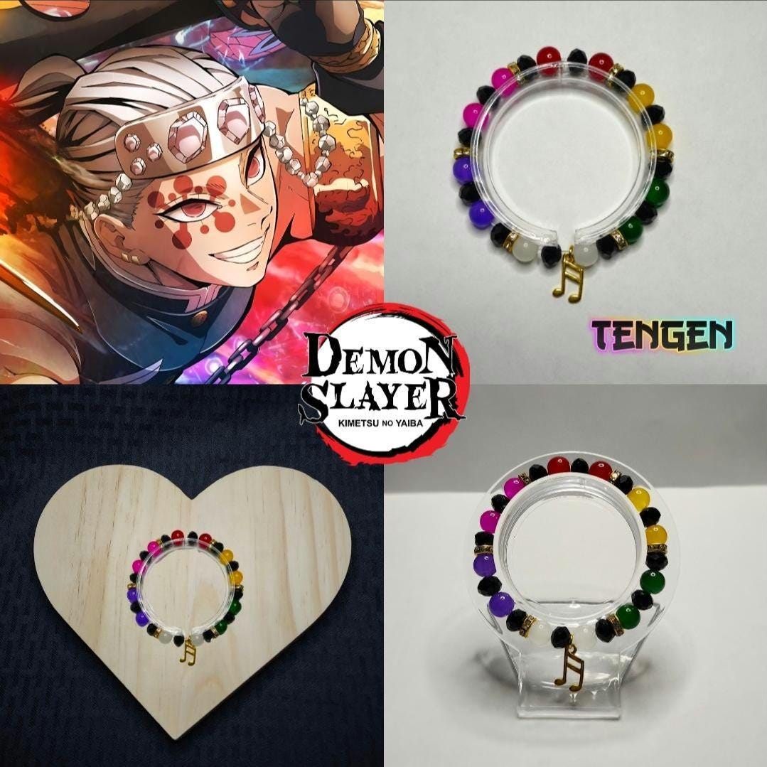Demon Slayer Hashira Beaded Charm Bracelet | Anime Inspired Handmade ...