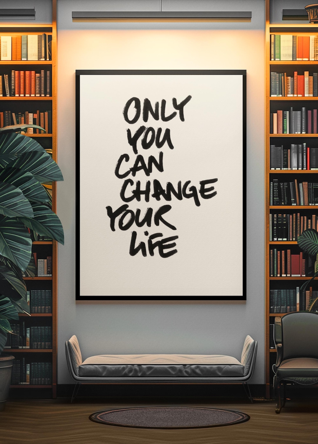 Vintage Only You Can Change Your Life Poster | Self Motivational Wall ...