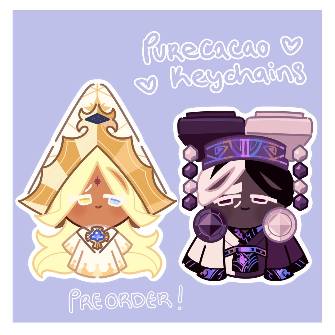 Cookie Run Kingdom | Pure Vanilla & Dark Cacao Matching Keychains ...