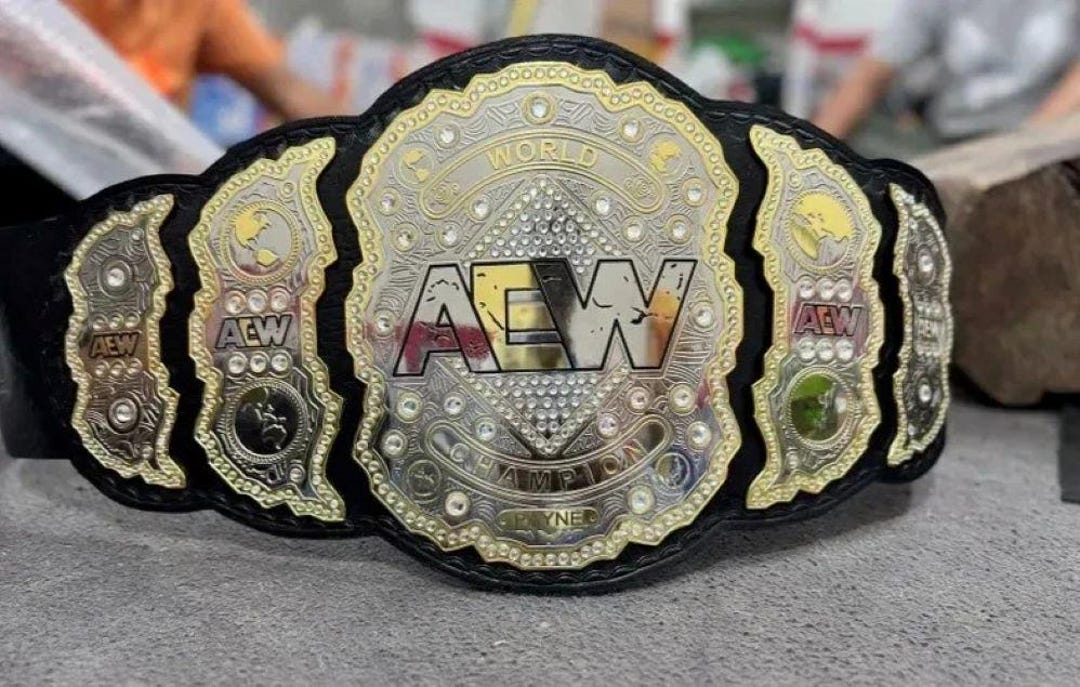 AEW Style World Championship Replica Belt – Gold Plate Wrestling Title ...