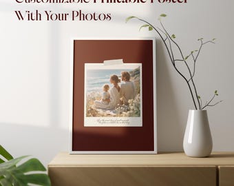 Personalized Couple Photo Poster, Modern Romantic Wall Art, Custom Love ...