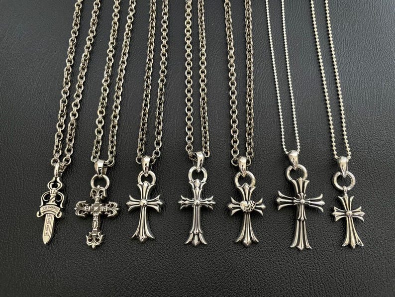 Colección de collares de plata con la Cruz Eterna: colgantes góticos de ...