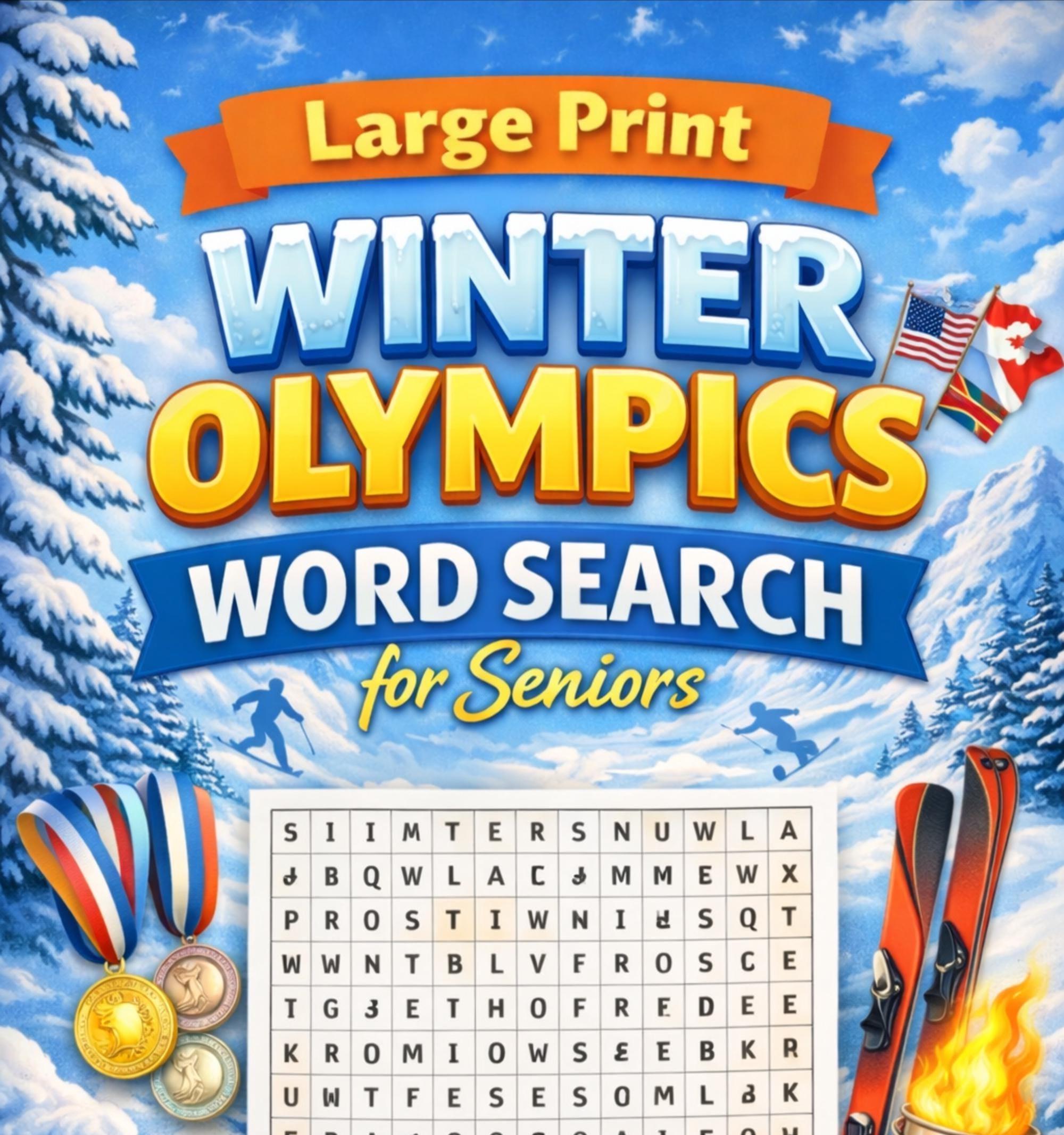 100 Large Print Winter Olympics Word Search for Seniors – Easy Puzzles ...
