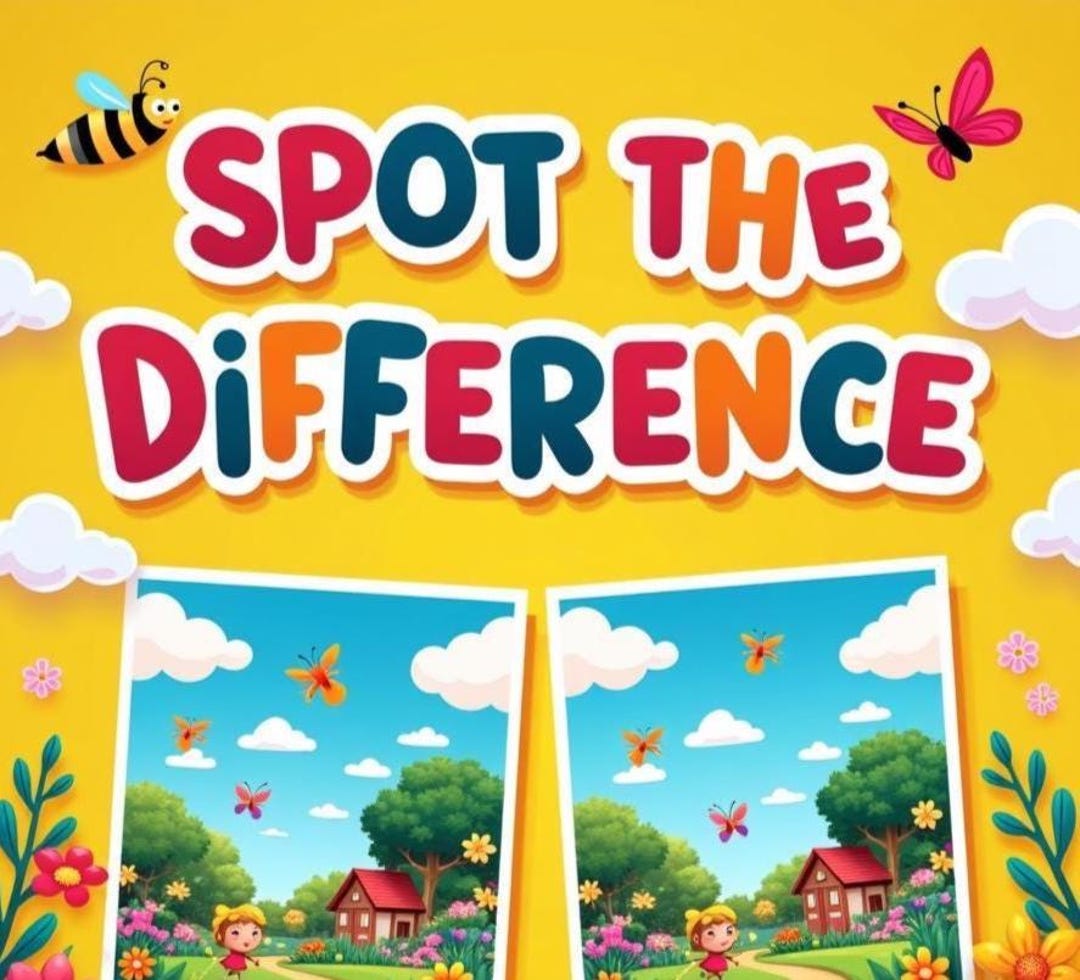 Spot the Difference Puzzle Book Bundle – 50 Printable Picture Games ...