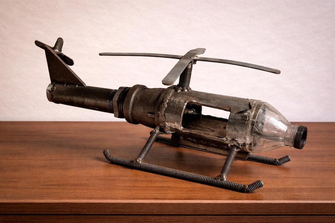 Metal Helicopter Sculpture “huey” — Handmade Aviation Decor - Etsy