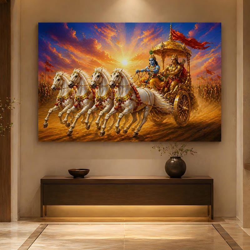 Krishna Mahabharat Painting - Etsy