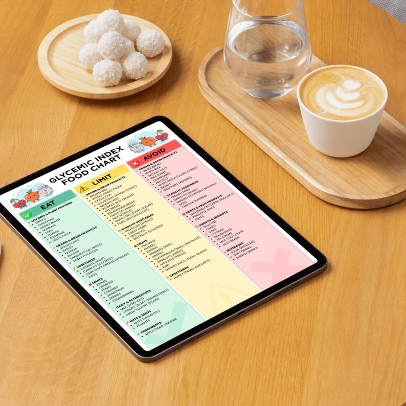 Glycemic Index Food Chart Printable, Low GI and High GI Foods for ...