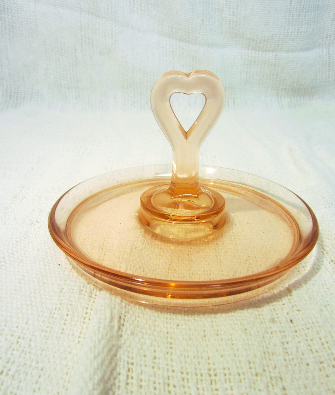 Vtg Pink Depression Glass Tidbit Tray With Heart Handle - Etsy