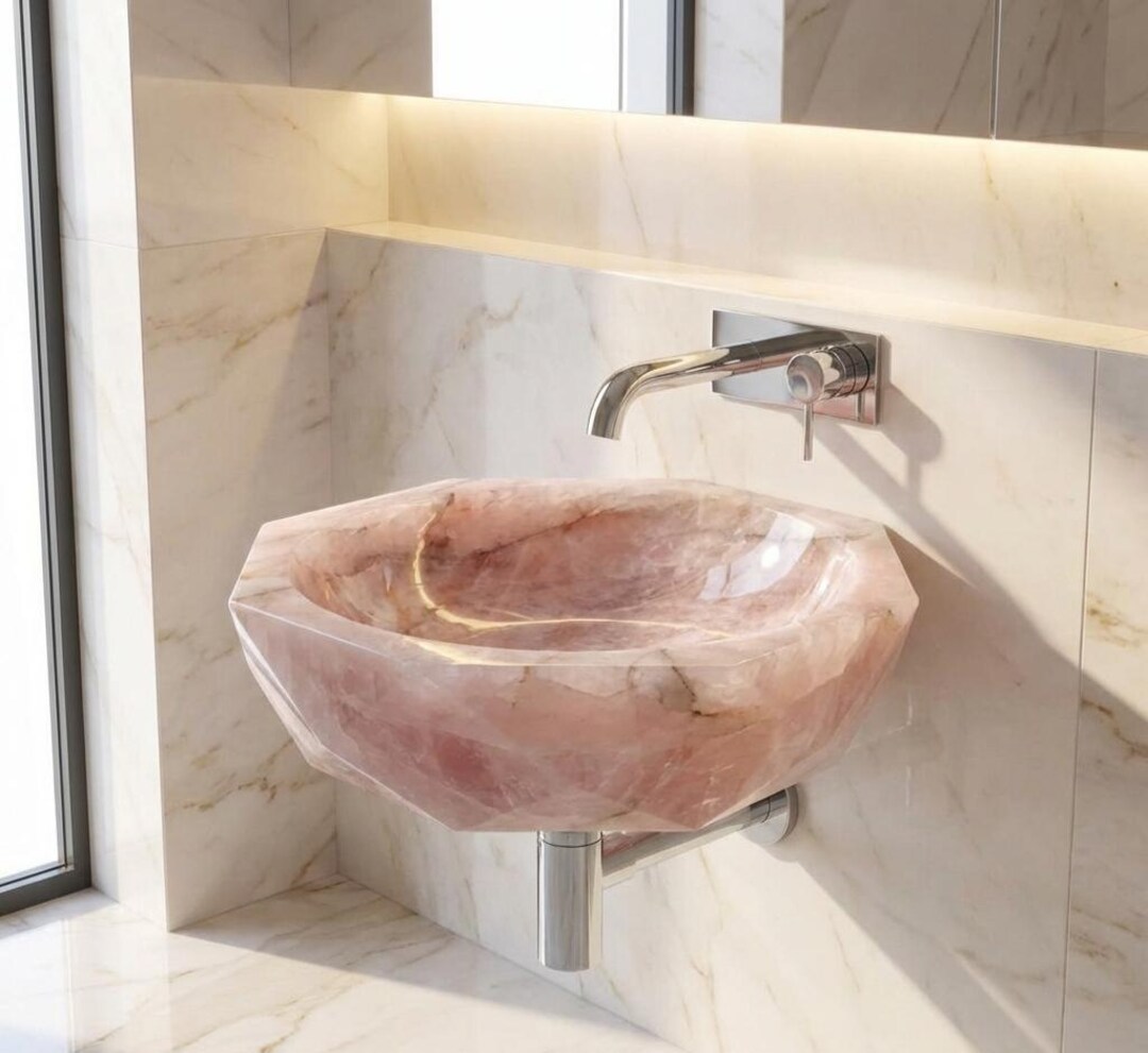 Barbie Pink Quartz Wash Basin, Handmade Sink, Modern Bathroom Sink ...