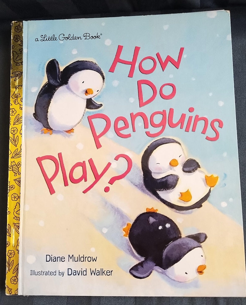 Hand-bound Little Golden Book Journal & Story " How Do Penguins Play ...
