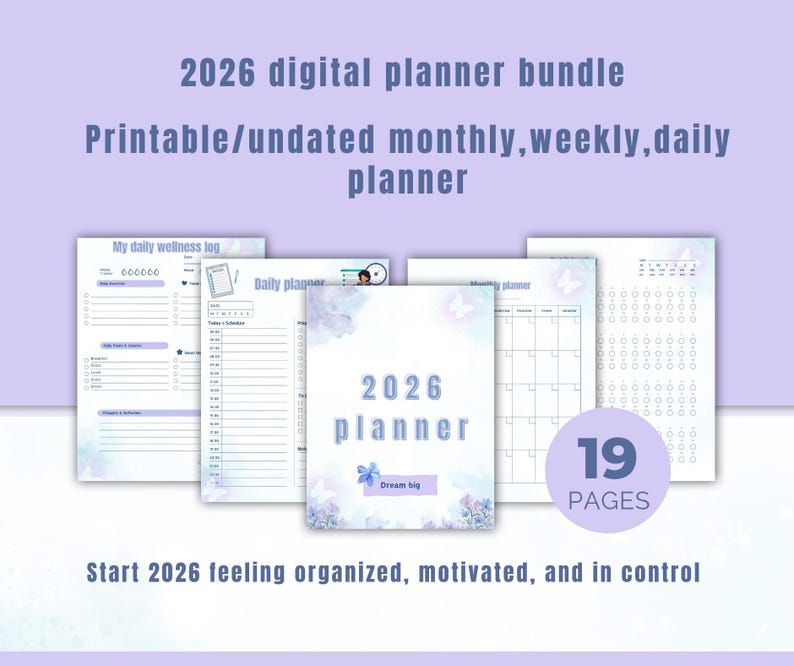 2026 Digital Planner A4 Undated and Printable.pdf - Etsy